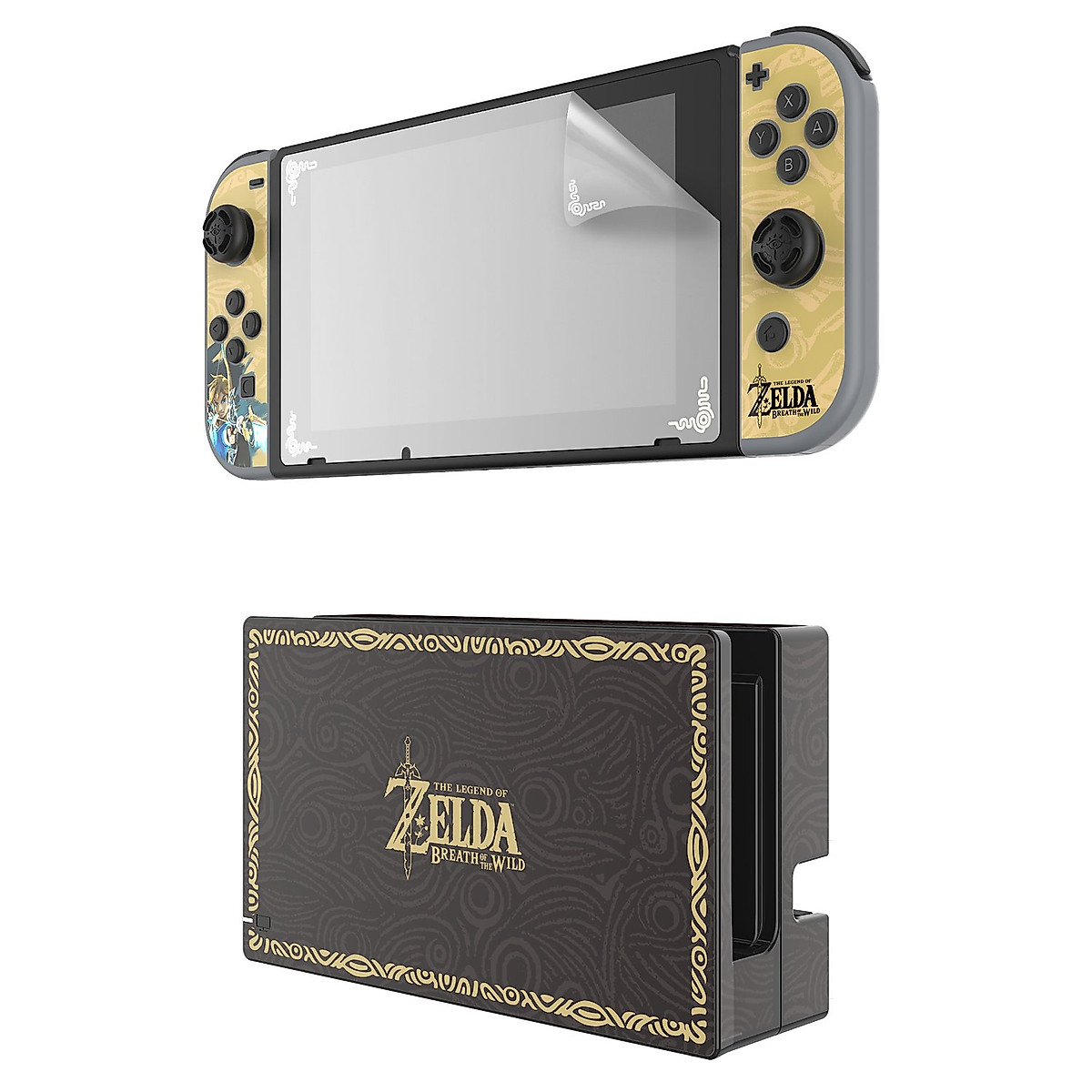 PDP Gaming Zelda Collector's Edition Play and Protect Screen Protection and Skins Screen Protector, Console Skin, 2 Joy Con Skins: Zelda - Nintendo Switch