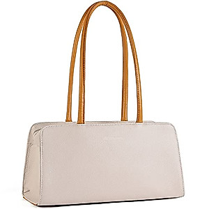 BOSTANTEN Women Designer Handbags Genuine Soft Leather Top Handle Purses and Handbags Satchel Shoulder Bag (Beige)