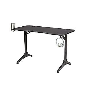 Safco Products Ultimate Computer Gaming Desk, with Under Desk LED Lighting, Cup Holder, Headphone Hook. 47.2 W x 23.6 D x 29.5 H