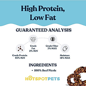 hotspot pets Braided Bully Stick Rings for Dogs - (3 Pack) Premium All Natural Long Twisted Beef Pizzle Dog Chew Treats - Grain Free Fully Digestible Rawhide Alternative Bones