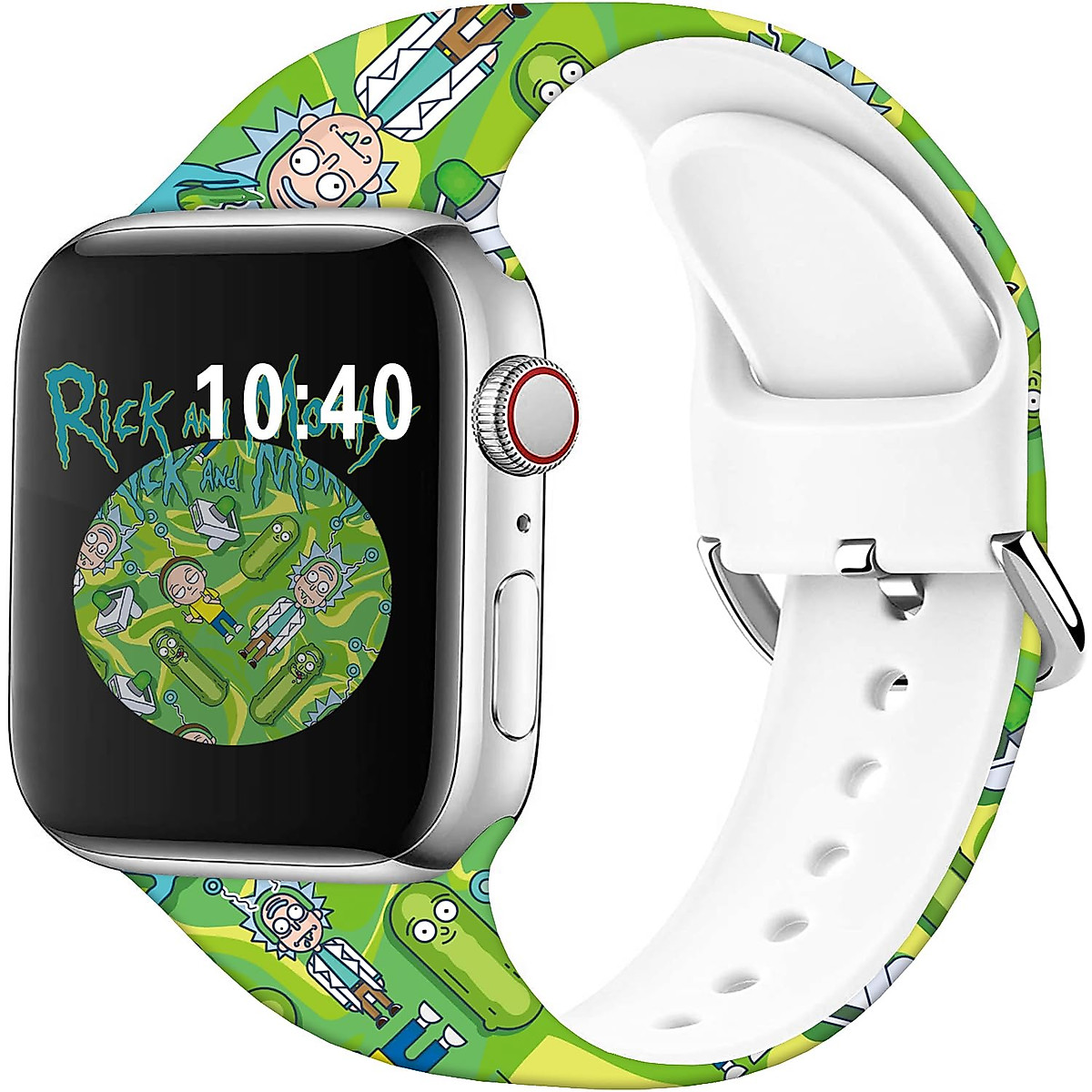 Sjiangqiao Compatible with Apple Watch Band Rick and Morty 38mm 40mm 41mm Soft Silicone Magic Fancy Strap Compatible with iWatch Series SE 9 8 7 6 5 4 3 2 1 Kids Men Women