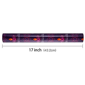 RUSPEPA Diwali Wrapping Paper Roll - Mini Roll - Purple Oil Lamp Pattern Great for Diwali, Holiday and Party - 17 Inches X 32.8 Feet