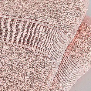 PiccoCasa Hand Towels 2-Pack 100% Cotton Ring Spun Highly Absorbent Soft Luxury Hotel & Spa Quality Hand Towel for Bathroom 13 x 29 Inches, Pink