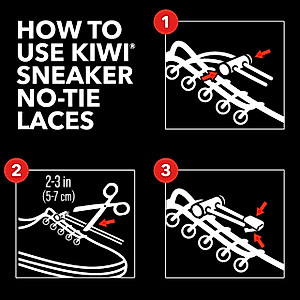 KIWI Sneaker No-Tie Shoe Laces, Black, One Size Fits All, 1 Pair