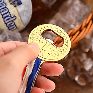 Cabilock 2PCS Olympic NO. 1 Bottle Opener Gold Medal Beer Opener Creative Jar Opener Beer Lid Remover Wine Beer Accessories
