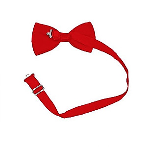 FATOS Suspenders For Men,Women Adjustable Suspends Bow Tie Set Solid Color Y Shape (Red)