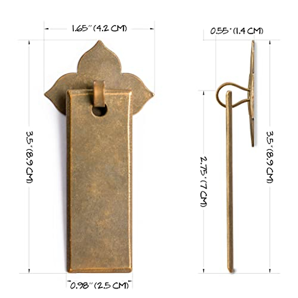 Hardware Philosophy Golden Stripe Pulls 2.8 Inches - Set of 2 - Architectural, Interior Design, Furniture Cabinet Customization Hardware