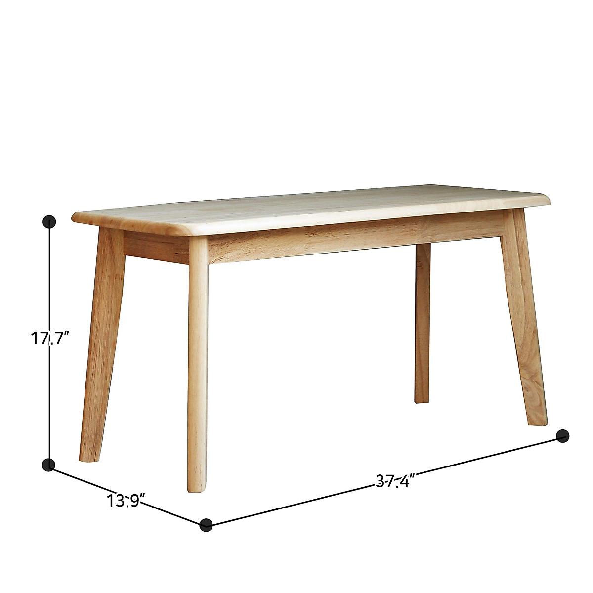 Livinia 3-Piece Dining Table Set, Canberra 47.2" Table (Natural-Oak) Canberra 37.4" Dining Bench (Natural-Oak) Set