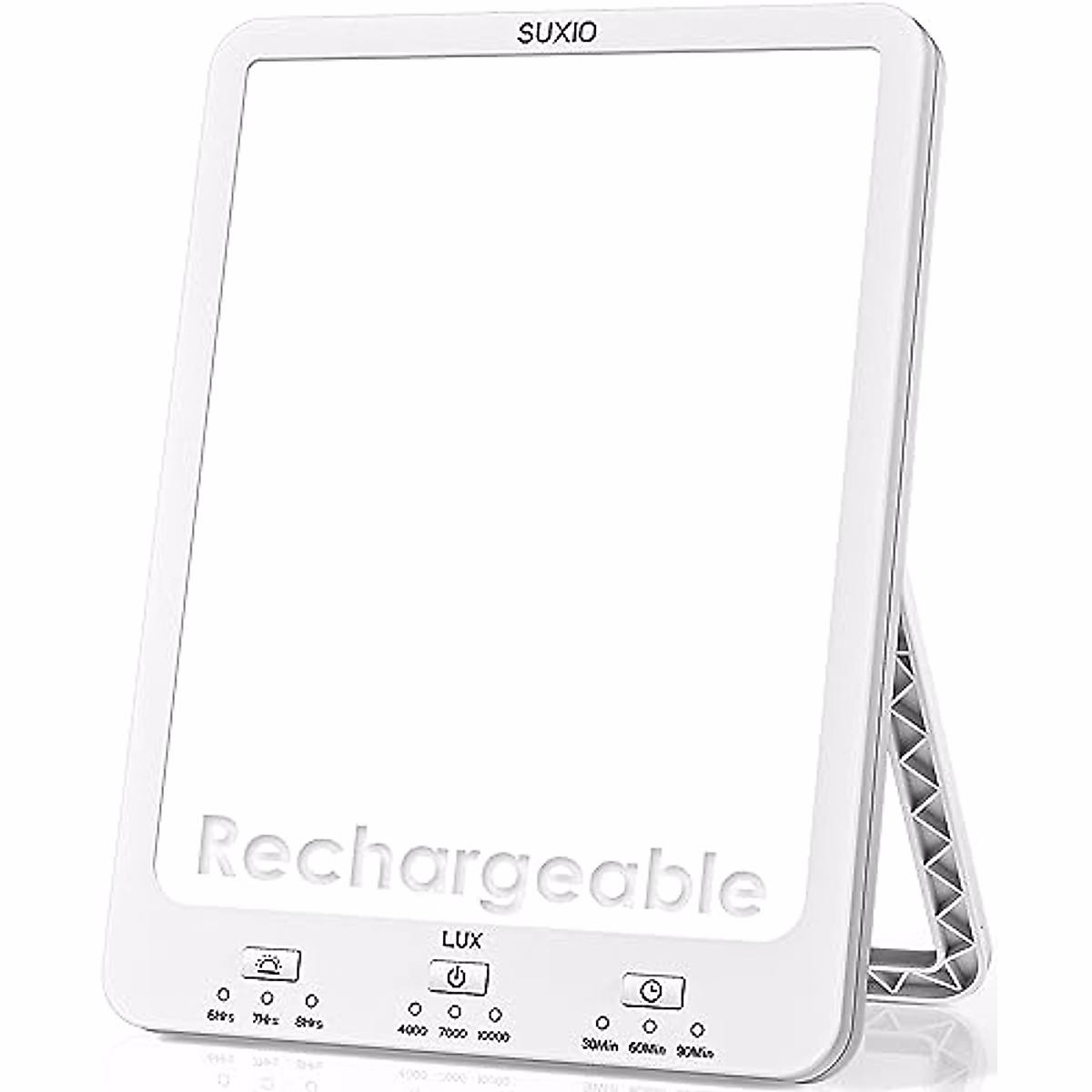 SUXIO Light Therapy Lamps Rechargeable, 10000 Lux Sunlight Lamp, Therapy Light with Wake-Up Function, Daylight Lamp with Memory Function, Happy Lamp Use As Lift-Mood, Light Therapy Box for Home/Office