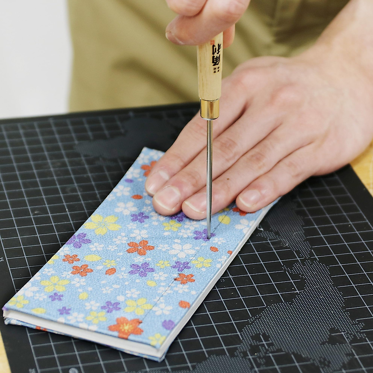 KAKURI Awl Tool for Sewing, Scratch Wood, Leather, Punch, Book Binding, Sharp Japanese Stainless Steel Scratch Awl 7" Long Multitool, Maple Wood Handle, Made in Japan