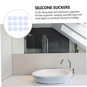 Double Sided Suction Cups, 12pcs Clear Silicone Bumpers Heavy Duty Desk Glass Suction Cups 20mm Double Sided Sucker Pads Bathroom Suction Cup Hooks Small Suction Cups