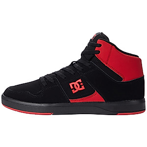 DC Mens Cure Casual High-Top Skate Shoes Sneakers Black/Black/Red 10.5 D - Medium