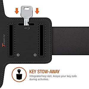 Trianium Armband, Water Resistant Large Cell Phone Armband for iPhone 12 Pro,12 Mini,11 Pro Max/Xs Max/XR/X/8 Plus, Galaxy S20/S10/S10e/S10+/Note 10 and More Workout Band Skin & Key Holder(2nd Gen)