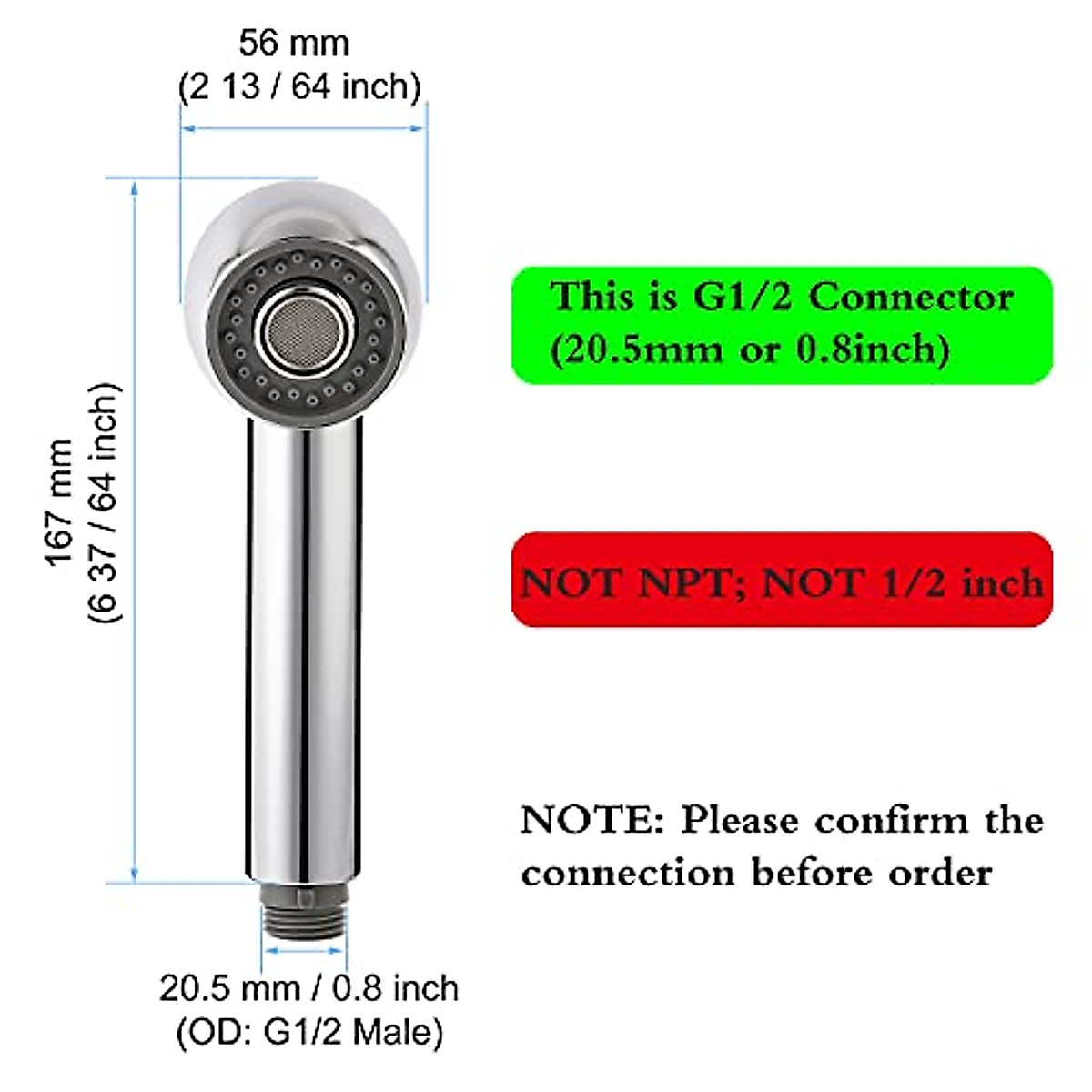 Pull Out Sink Sprayer Head Replacement, 2 Function Kitchen Sink Faucet Sprayer Head, Bathroom Faucet Head Replacement Part Pull-down Spray Head Faucet Head Kitchen Tap Sprayer Spout, Chrome