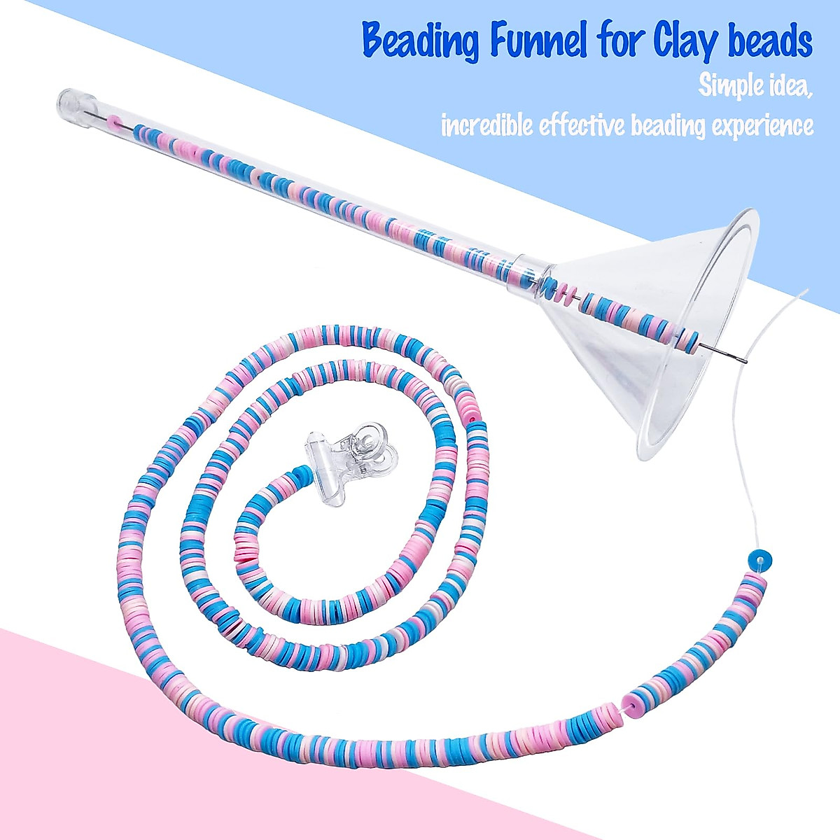 Xmada Beading Funnel - Beading Tools Kit for Clay Bead, 2 PCS Beading Tools for Jewelry Making with Beading Needles, Bracelets, Necklaces Making (2)