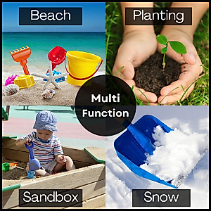 4E's Novelty 4 Pack Beach Shovels 8 Inch, Heavy Duty Plastic Sand Shovel for Kids, - Great for Planting Gardening Shovels for Toddlers, Outdoor Digging Sandbox Toys