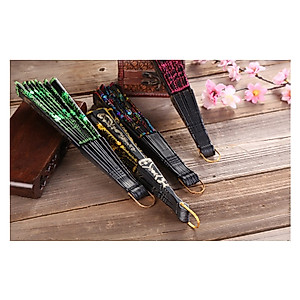 Folding Hand Fan Folding Fan Handheld Folded Fan Embroidered Sequins Folding Fan Chinese Style Classical Hand Fans Dance Manual Fan Foldable Fan Hand Held Fans (Color : A6, Size : 23 * 41CM)