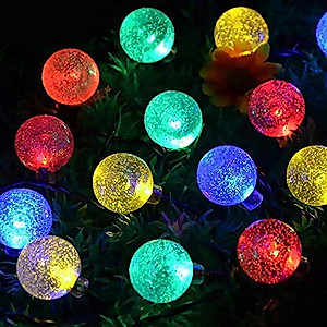 LIUPENGWEI Solar String Light, 50LED Outdoor Crystal Ball Christmas Decorative Lights Christmas Tree Lawn Garden Home Solar Water Dew Lamp Garden Ghost Light