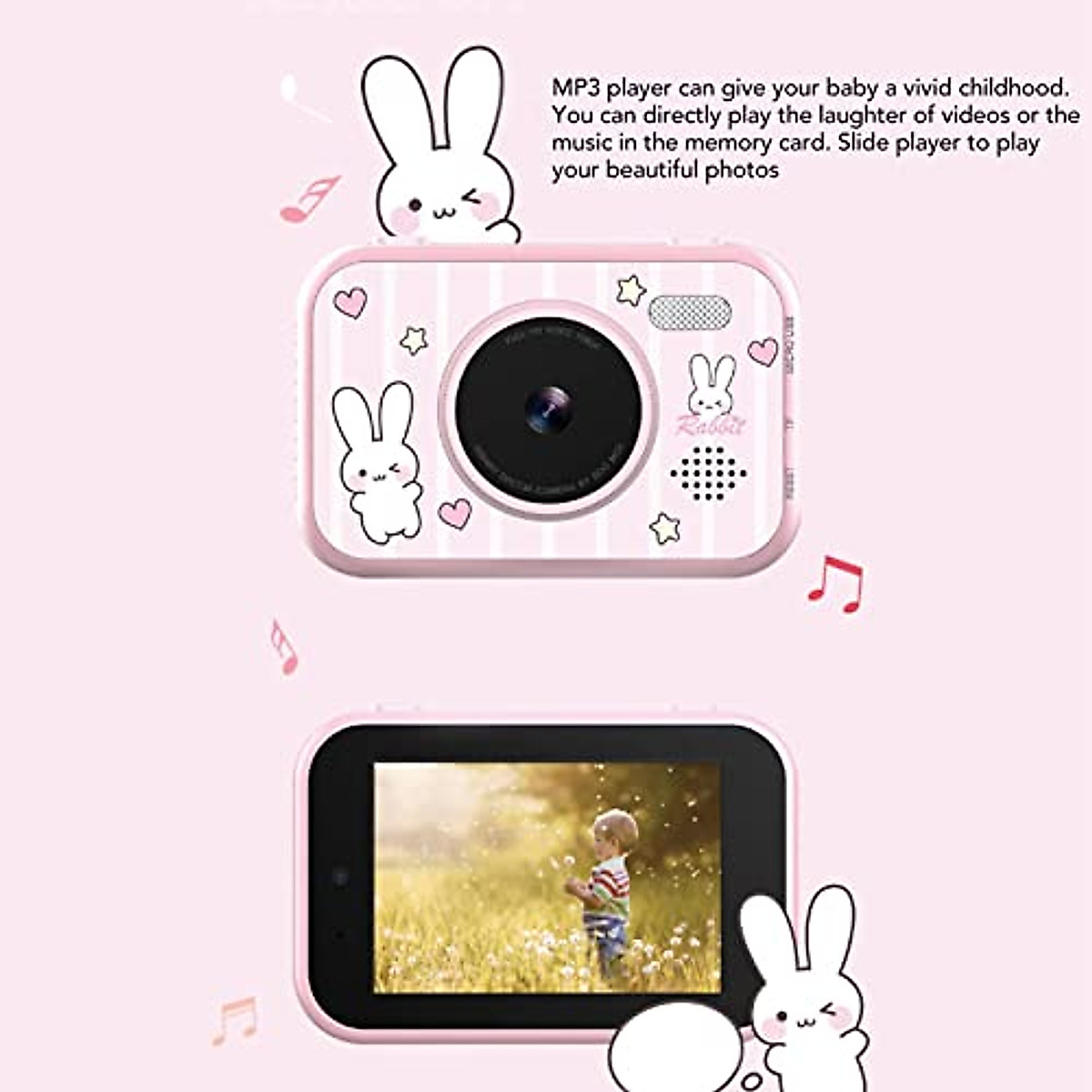 Kids Selfie Camera,HD Digital Video Cameras Dual Lens 40MP MP3 Player Eyeshield Big Screen Christmas Birthday Festival Gift for Children
