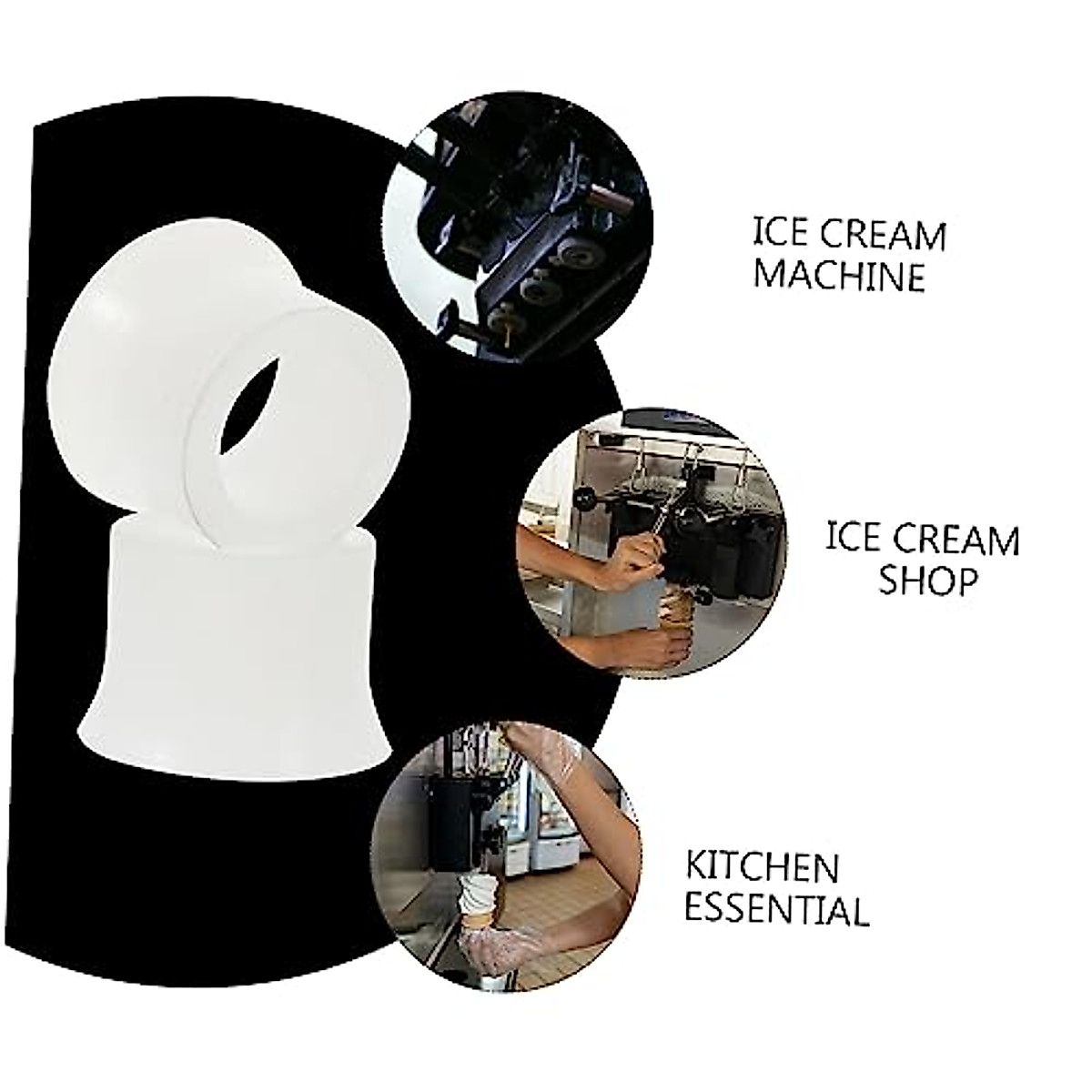 GANAZONO 2Pcs ice Cream Sealing Ring ice Cream Machine Part ice Cream Machine Silicone Ring ice Cream Accessories Store Supplies Silica Gel Soft Serve ice Cream Machine Multifunction White