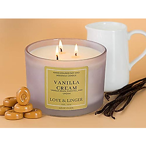 Vanilla Bean Candle | Vanilla Scented Candle | Luxury Soy & Beeswax Candles for Home | 16 oz. Large Jar Candle | Holiday Candles | Warm Vanilla Candle