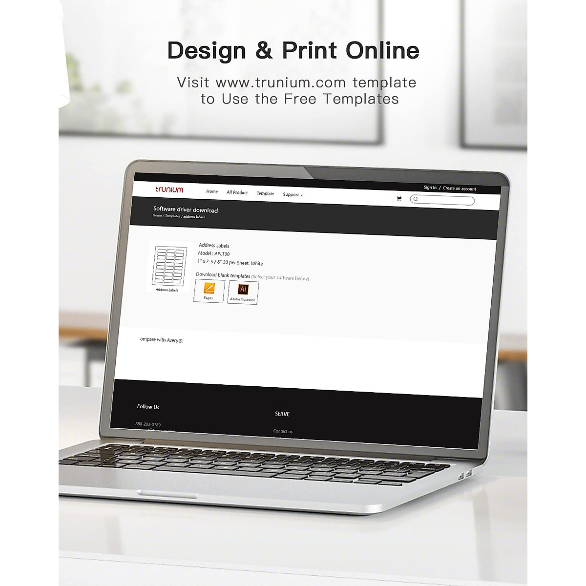 Shipping Address Labels, TRUNIUM 1" x 2-5/8" Address Labels for Laser & Inkjet Printers (23 Sheets, 690 Labels)