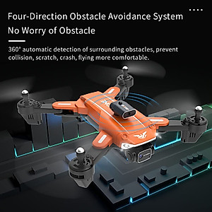 AIROKA H109 RC Drone with 4K HD Camera, Three-sided Obstacle Avoidance Remote Control Quadcopter Optical Flow Fixed High Aerobatic Rollover Fold Toys,One Key Start Speed Adjustment,360° circle fly at