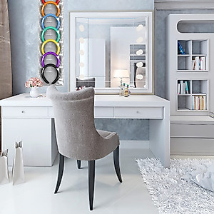 Shappy Headband Holder,Hanging Headband Storage Organizer Women, headphone organizer classroom Hair Accessory Holder with PVC Clear Pockets(8.7 inches,Gray)