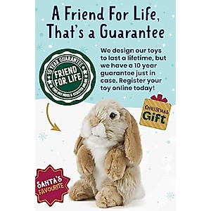 Living Nature Brown Sitting Lop Eared Rabbit Stuffed Animal | Fluffy Rabbit Animal | Soft Toy for Kids | 7 inches