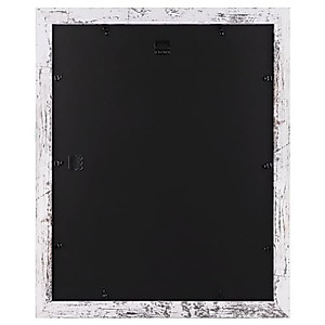 Frametory, 16x20 Poster Frame White Distressed Grain Style Frames for 16 by 20 Picture or Photo- Wide Moulding Design with Real Glass - Wall Display Hanging(2 Pack)