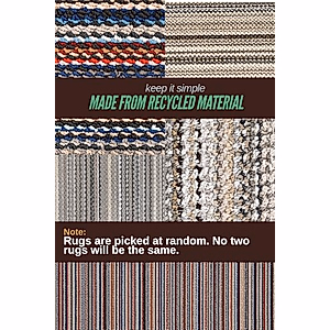 Garland Rug Carnival Stripe Non-Slip Recycled 2' X 12' Multi-Color Area Rug – Modern, Stain-Resistant, Ideal for Living Rooms & High-Traffic Areas