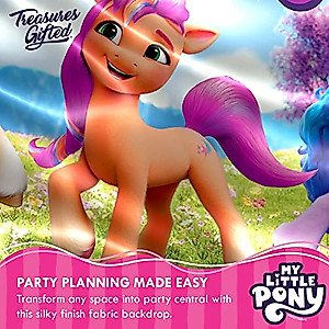Treasures Gifted My Little Pony Birthday Party Supplies - My Little Pony Backdrop - 4.25ft Tall x 6ft Wide Happy Birthday Backdrop - Large My Little Pony Birthday Banner - My Little Pony Photo Prop