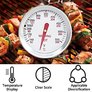 GasSaf Grill Thermometer Replacement for Weber 9815 62538, Weber Genesis 1000-5500, Genesis Silver B C, Genesis Gold B C Grills, Durable Temperature Gauge for Weber Gas Grill
