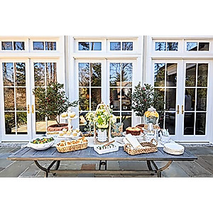 Mud Pie Beaded Serving Bowl, White, 5" x 12" dia