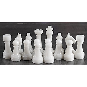 Radicaln Marble Chess Figures 3.5'' Inches Oceanic and White Handmade Chess Set Figures for Travel Chess Set - Chess Pieces for Chess Game, Chess Figure for Chess Board Game