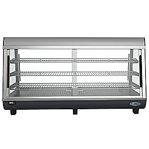 KoolMore - HDC-6C Commercial 48" Countertop Food Warmer Display Case Merchandiser with LED Lighting and Front Sliding Door - 6.5 cu.ft.,Black