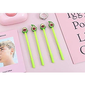 Chris.W 12Pcs Refillable Gel Ink Rollerball Pens from, Green Avocado, 0.5mm Extra Fine Point, Black Ink (Mixed)