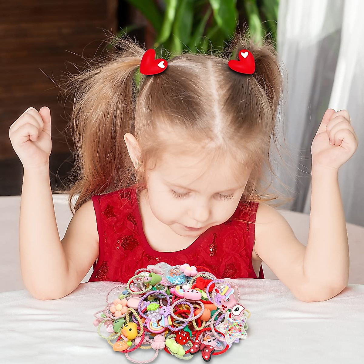 WillingTee 120pcs (60 pairs) Mix Colors Girl's Elastic Hair Ties Soft Rubber Bands Hair Bands Holders Pigtails Hair Accessories for Girls Infants Toddlers Kids Teens and Children