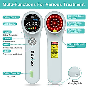 Kdvioo Cold Laser Therapy Device for Dogs,4x980nm+16x660nm+4x810nm Low Level Laser Therapy,Handheld Laser Therapy Device,Pet Laser Therapy for Dogs Cats Muscle & Joint Pain Relief,Reduce Inflammation