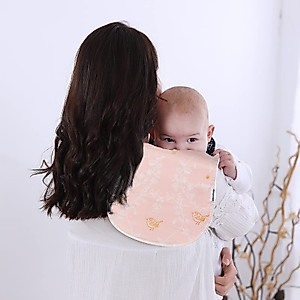 Burp Cloths Baby Burp Set, Burping Cloth Newborn Towel for Newborns Boys Girls 4 Pack 19.68x9.45in (Pink)