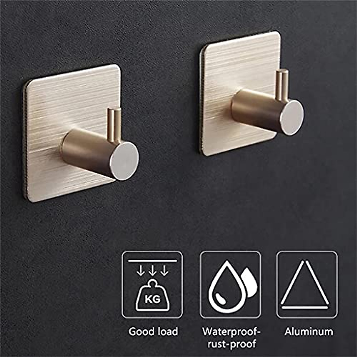 EYHLKM Aluminum Alloy Wall Hook Self Adhesive Sticky Kitchen Home Bathroom Bath Ball Key Bag Coat Hanger Storage Hanging Holder Rack ( Color : White-Fruit peach5 , Size : As The Picture Shows )