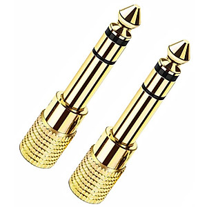 6.35mm to 3.5mm Headphone Adapter, Dafensoy 3.5mm(1/8'') Male to 6.35mm (1/4'') Female and 3.5mm Female to 6.35mm Male Stereo Adapter Gold Plated Connectors, for Headphone, Amp Adapte Etc 4-Pack