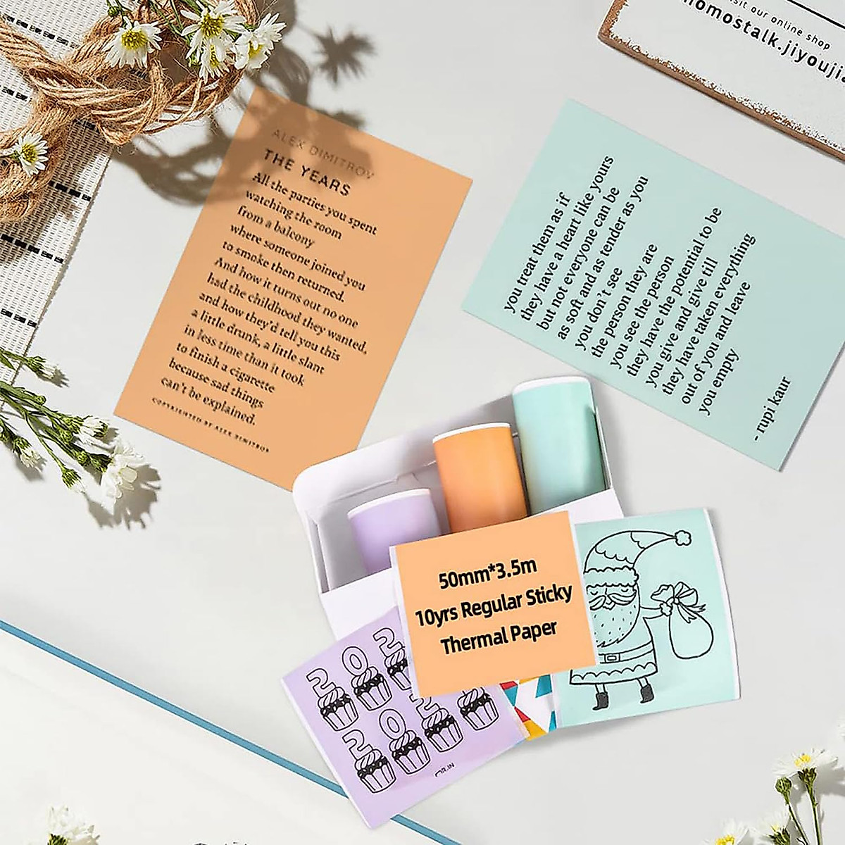 Print Pods Mini Printer, Printpods Mini Sticker Printer, Printpods Mini Sticker Printer, Printpod Hand Held Printer, Portablebluetooth Sticker Mini Printer, No Ink Thermal (3*Plain Colored Paper)