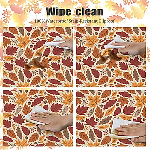 KIYIYZER Fall Maple Leaf Round Tablecloth 60 Inch, Autumn Decoration Tablecover Anti-Wrinkle Waterproof Wipeable Table Cover for Thanksgiving Party Kitchen/Home Dining Decor