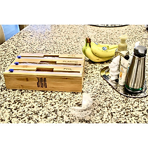 JCG 3 in 1 Bamboo Wrap Dispenser and kitchen organizer