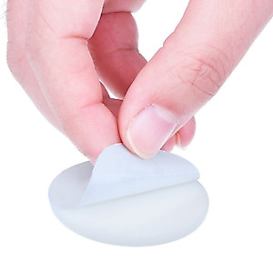 Outus Door Knob Wall Protector Shield Plates Round White Self Adhesive Wall Guards Stopper Door Handle Bumper Rubber Stop, 8 Pieces (1.6 Inch)