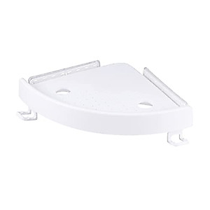 CORHAD Snap up Shelf Kitchen Pantry Storage Wall Floating Shelves Suction Cup Shower Shelves Bathroom Organizer Bath Accessories Shower Accessories Space-Saving Shelf Towel Shelves White
