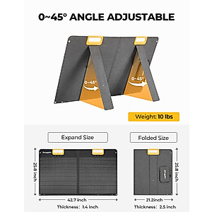 BougeRV 100W Portable Solar Panel for Power Station, Foldable Solar Cell Solar Charger with Adjustable Kickstand, Waterproof IP67 for Outdoor Camping RV Off Grid System