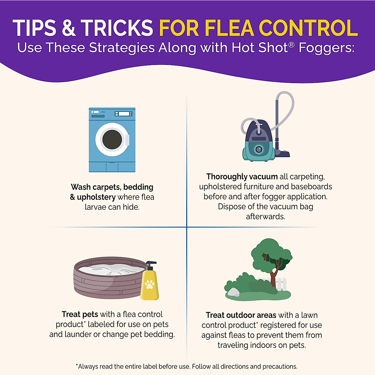 Hot Shot Bed Bug & Flea Fogger Pack 3-Pack, Kills Bed Bugs and Fleas Indoors, Get Rid of Fleas In House, Inhibits Reinfestation Up to 7 Months