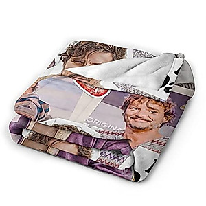 JULES Soft Pedro Pascal Collage Blanket 40'' x 50'' Flannel Fleece Blankets for Home Sofa Bed Room